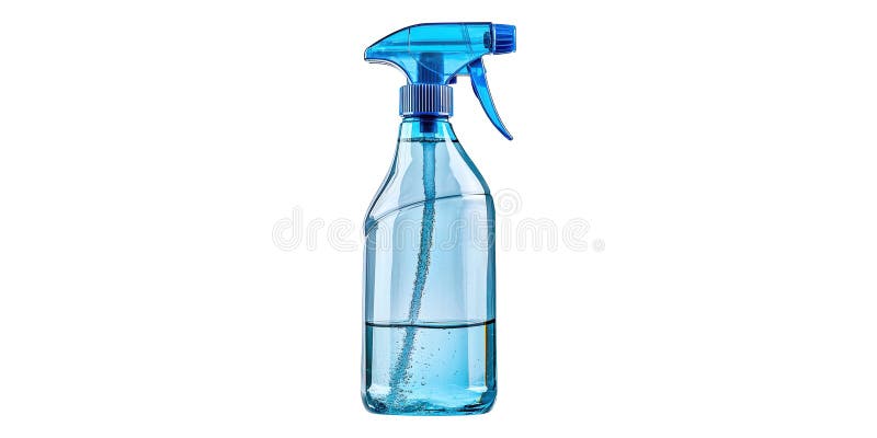 Blue Plastic Spray Bottle Filled with Liquid Isolated on Transparent ...
