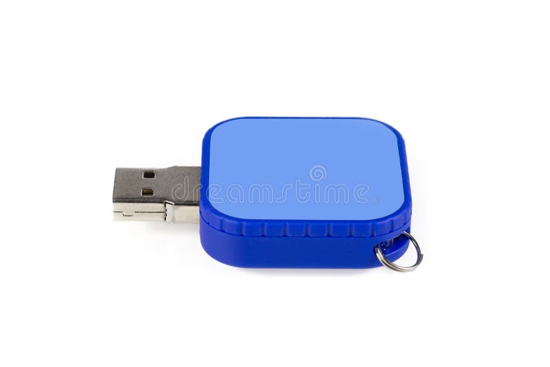 Blue Plastic Square USB, Flash Drive on White Isolated Background Stock ...