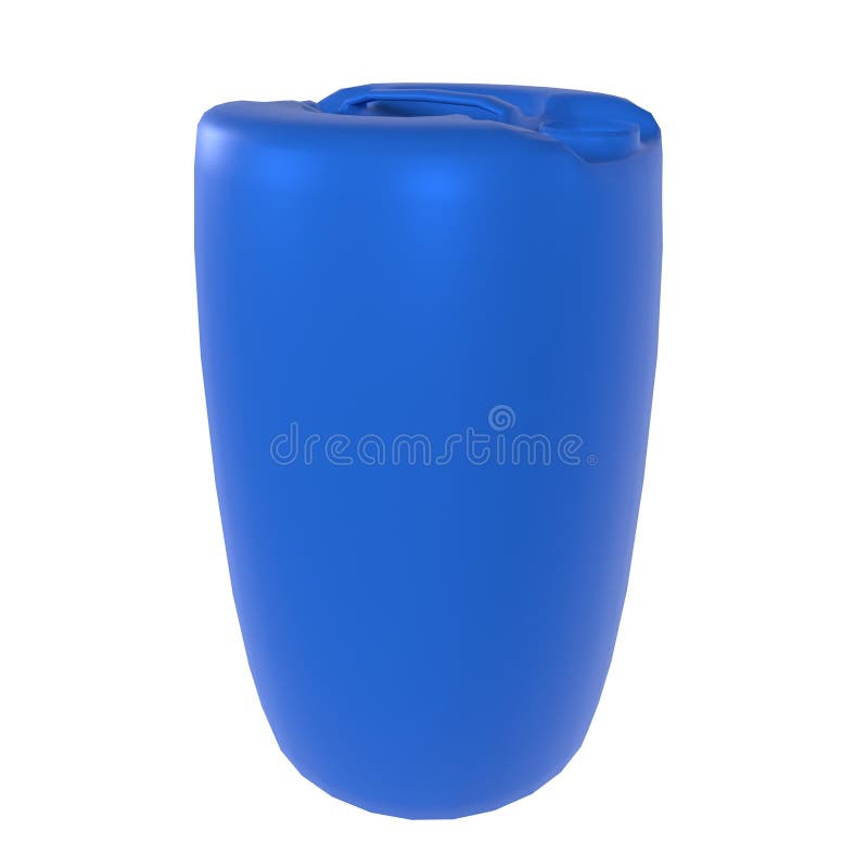 Blue Plastic Storage Barrel Isolated on White Background Stock Photo ...