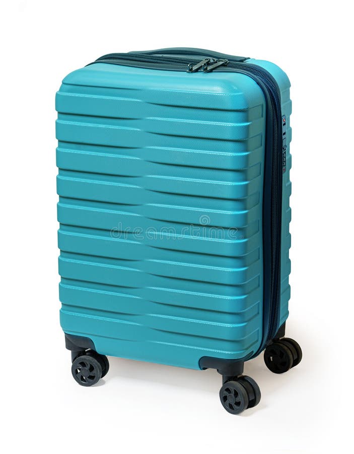 Blue plastic suitcase stock photo. Image of tourist - 293719380