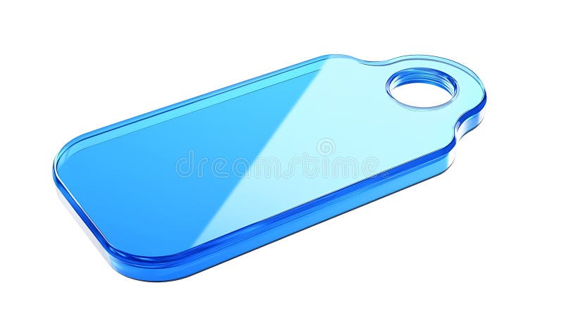 A Blue Plastic Tag with a White Background Stock Illustration ...