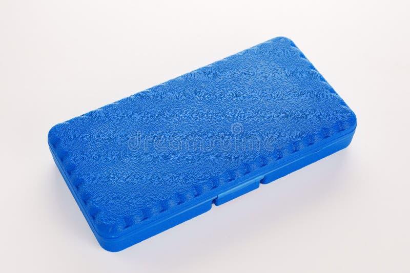Blue Plastic Tool Box on a White Background. Stock Photo - Image of ...