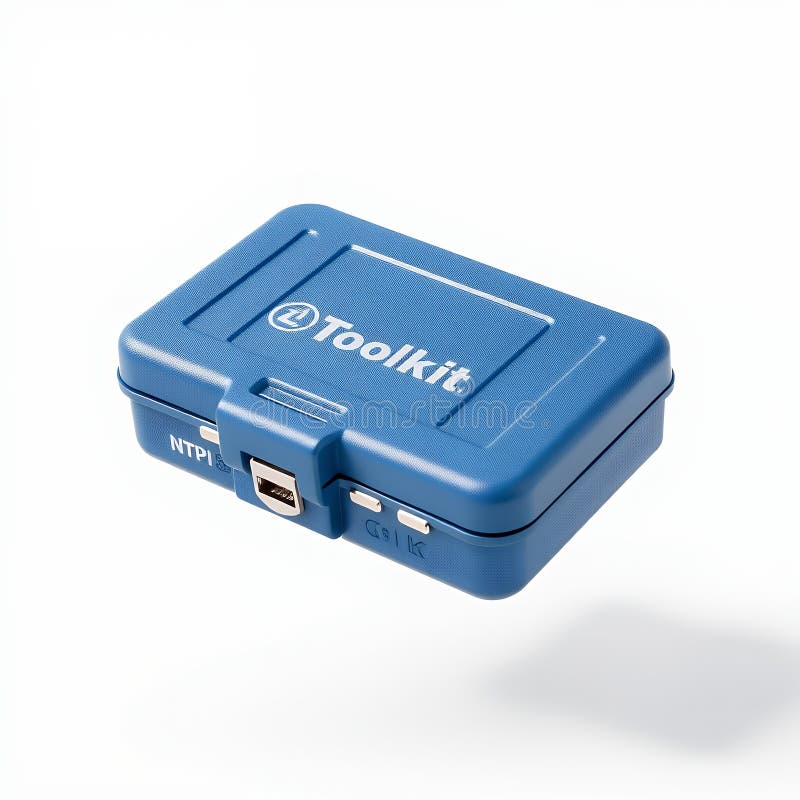 Blue Plastic Toolkit Container - Professional Tool Storage Case Stock ...