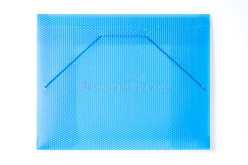 Blue Plastic Folder with Copy Space Isolated on White, Clipping Path ...