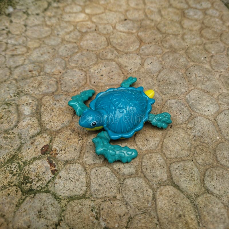 Blue Plastic Turtle for Children Toys Stock Photo - Image of children ...