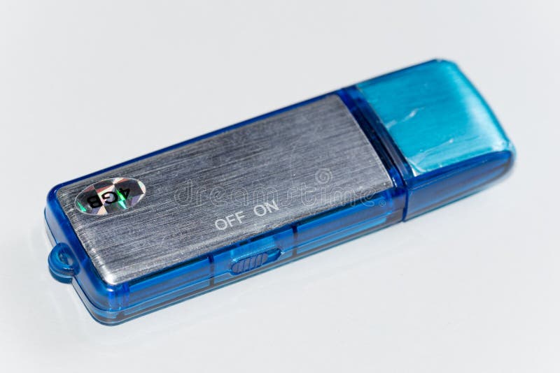 Blue Plastic Usb Flash Digital Voice Recorder Stock Photo - Image of ...
