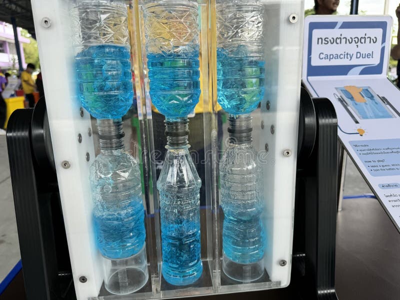 Blue Plastic Water Bottle Scientific Experiment Stock Image - Image of ...