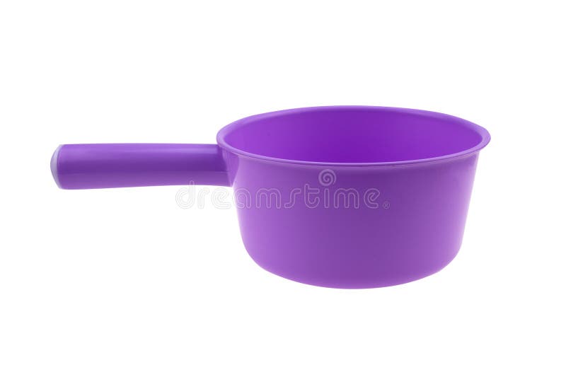 Blue Plastic Water Dipper Isolated on White Background. Stock Photo ...