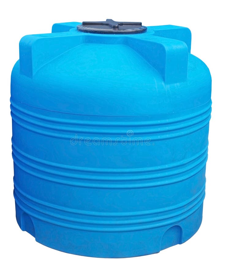Blue Plastic Water and Liquids Barrel Storage Containers Stock Image ...