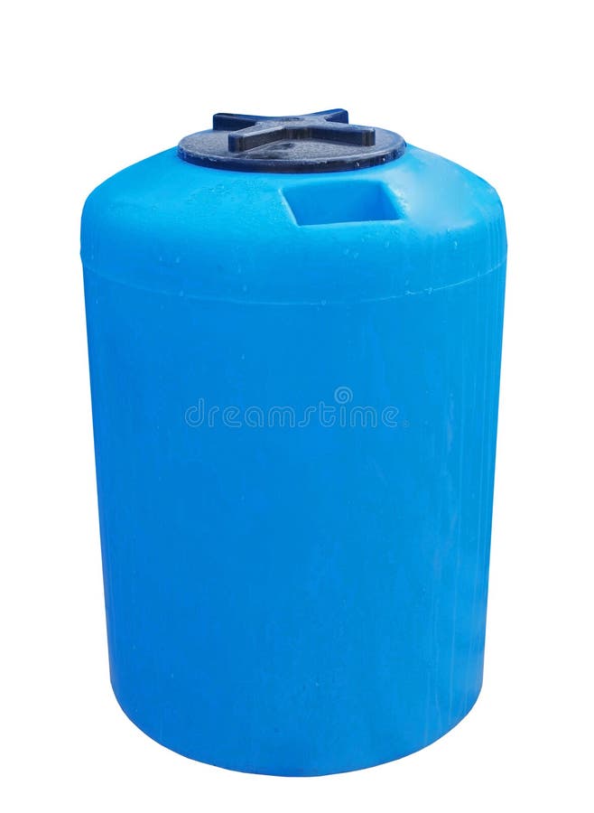 Blue Plastic Water and Liquids Barrel Storage Containers Stock Image ...
