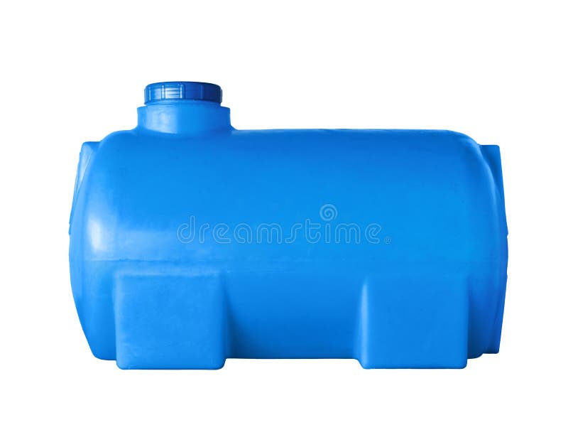 Blue Plastic Water Tank Isolated on White Stock Photo - Image of ...