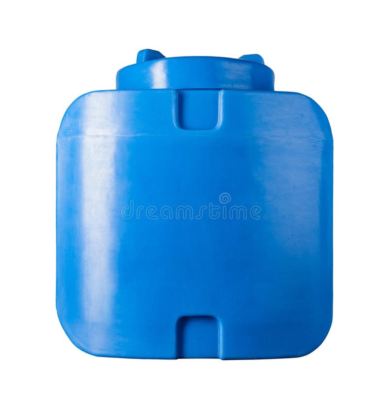 Blue Plastic Water Tank Isolated on White Stock Image - Image of water ...
