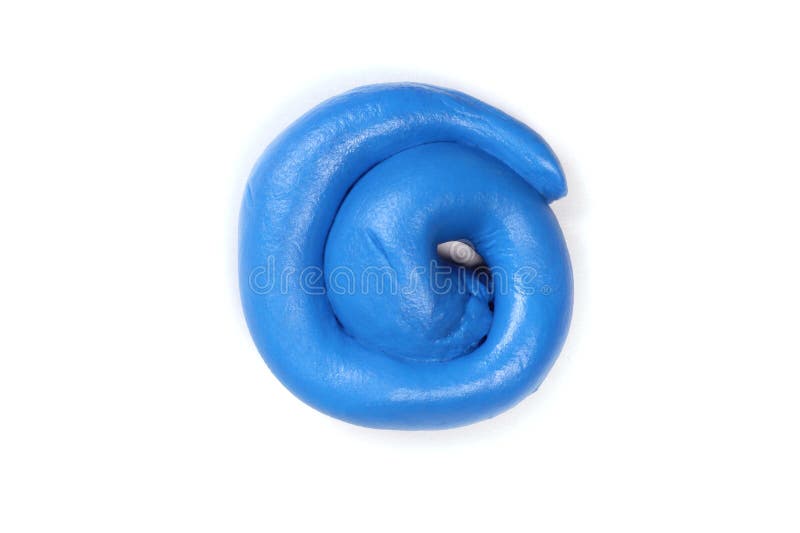 Blue Plasticine Curl Isolated on White Stock Photo - Image of shape ...