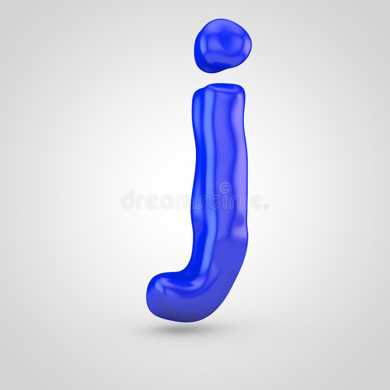 Blue Plasticine Letter J Lowercase Isolated on White Background. Stock ...