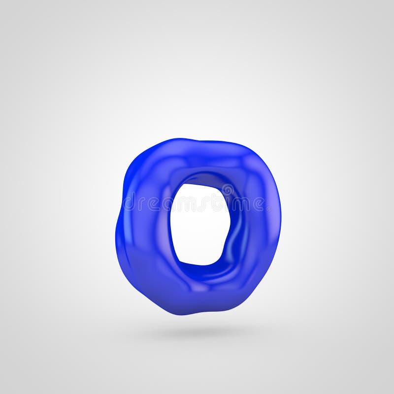 Blue Plasticine Letter O Lowercase Isolated on White Background. Stock ...