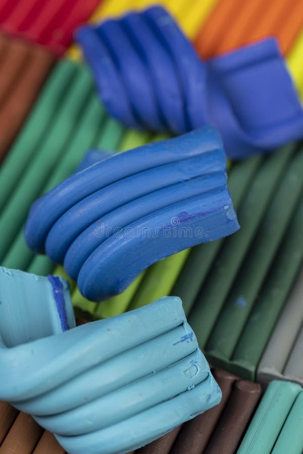 Blue Plasticine for Modeling , Closeup Plasticine, the Material is Used ...