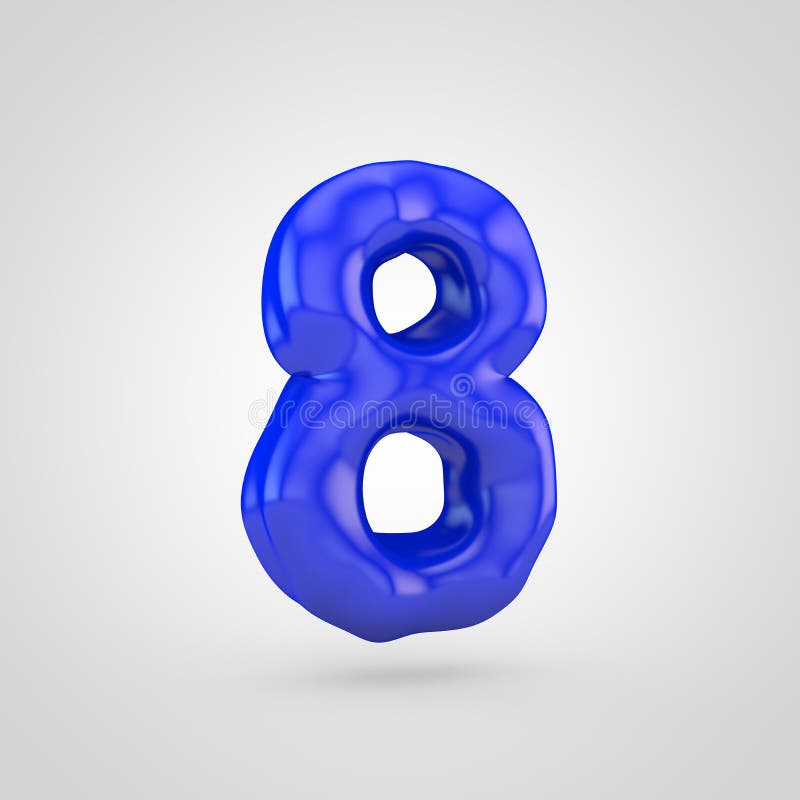 Blue Plasticine Number 8 Isolated on White Background. Stock ...
