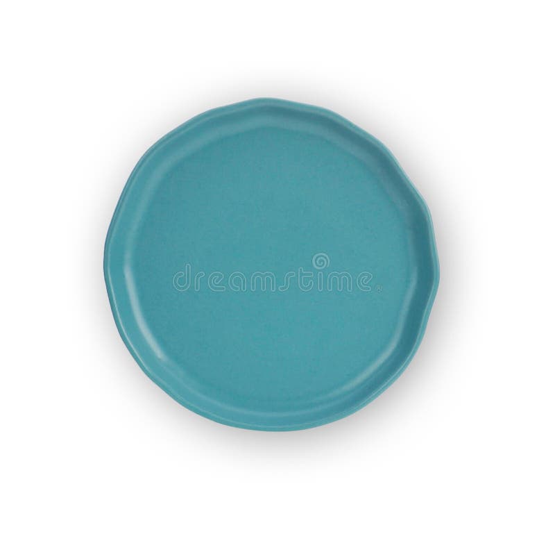 Blue Plate Ceramic Isolated on White Stock Image - Image of dishware ...