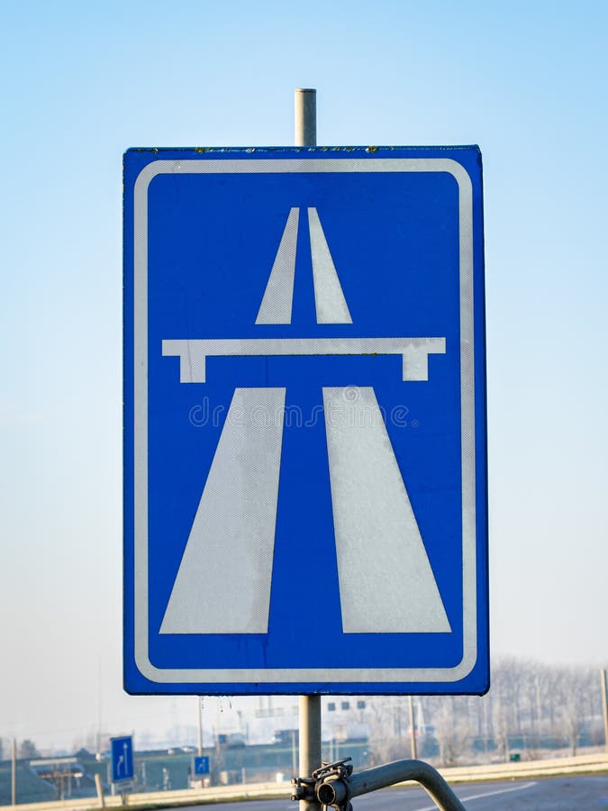 Sign Indicating the Beginning of the Highway Stock Photo - Image of ...