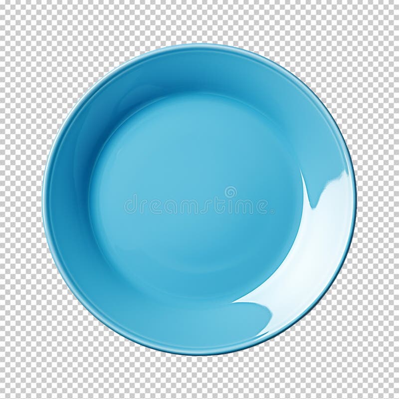 A Blue Plate Top View Isolated on Transparent Background Stock Photo ...