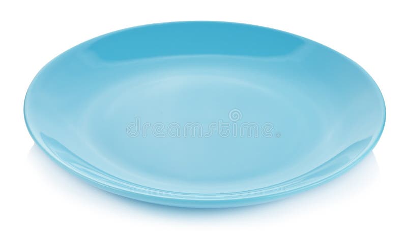 Blue Plate Ceramic Top View Isolated on White Stock Image - Image of ...