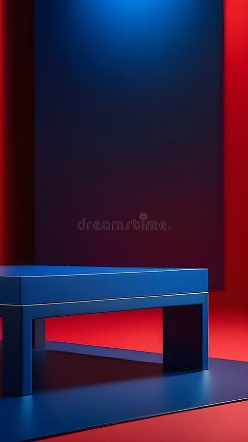 Blue Platform, Display for Presentation of Products, Cosmetics on a ...
