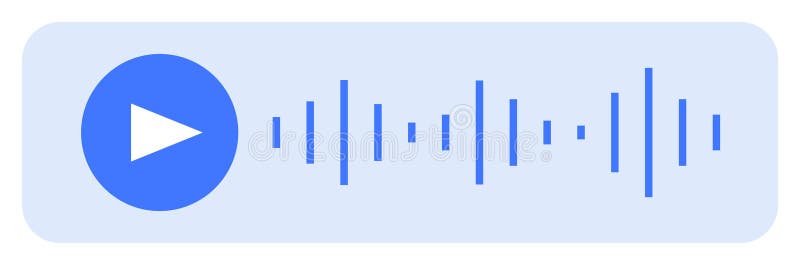 Blue Play Button with Audio Waveform on Light Blue Background for Audio ...