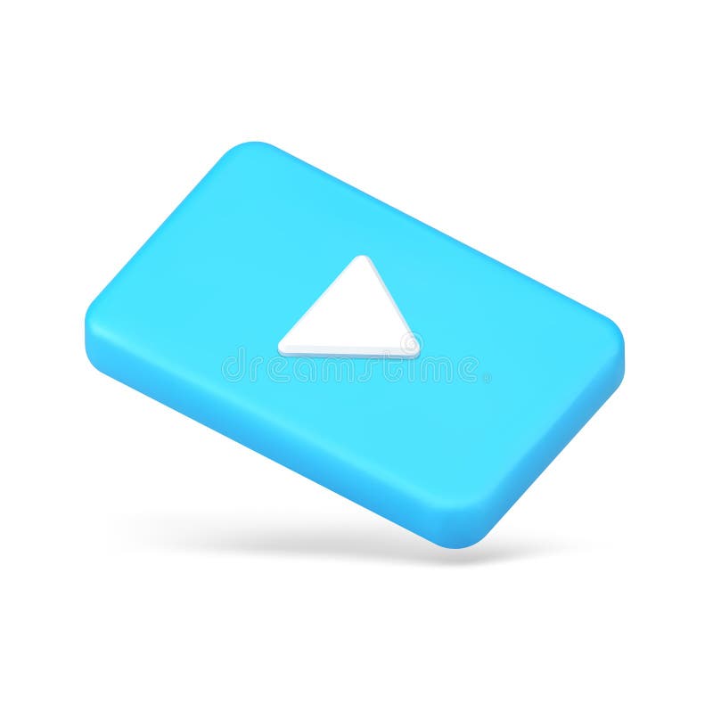 Blue Play Button 3d Icon Vector Illustration Stock Vector ...