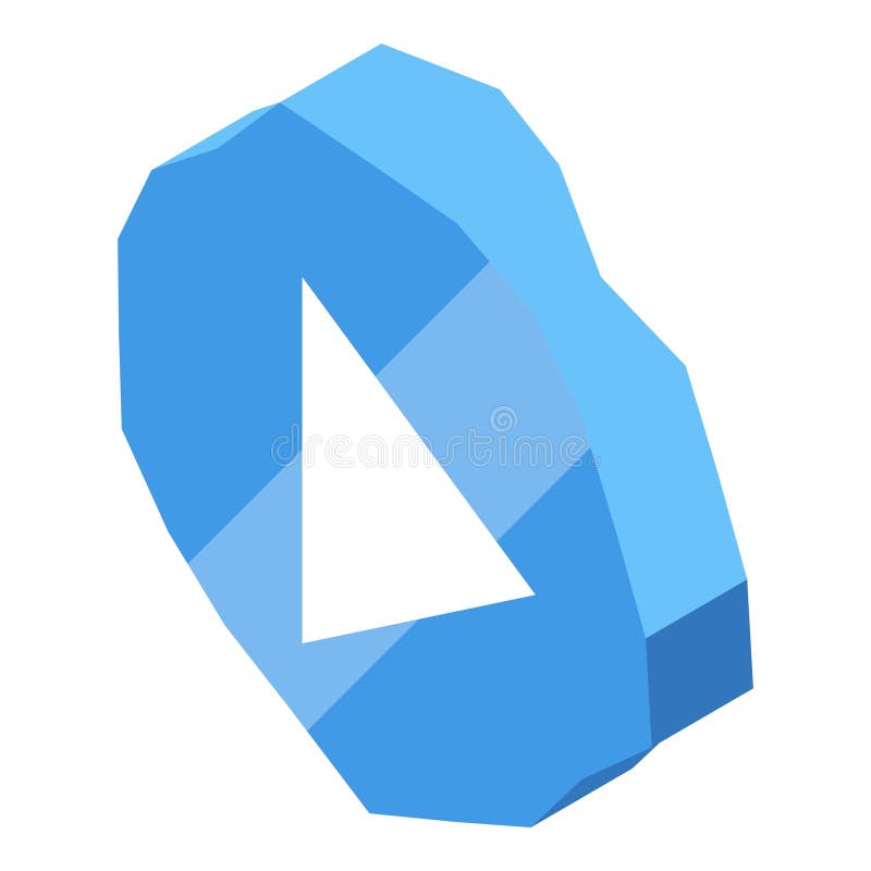 Blue Play Button Icon Showing Concept of Multimedia Playback Stock ...