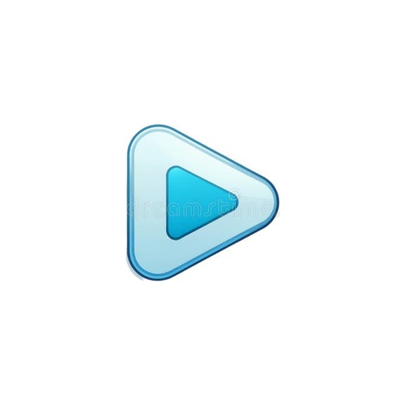 A Blue Play Button Symbol with a Glossy Look Stock Image - Illustration ...