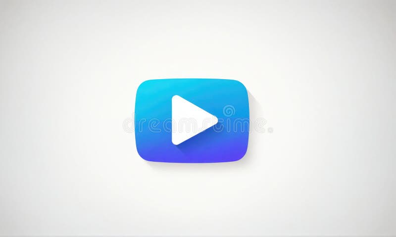 A Blue Play Button with a White Triangle Sits on a White Background ...