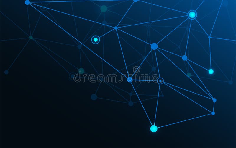 Blue Plexus Line Concept with Complex Vector Internet Structure ...