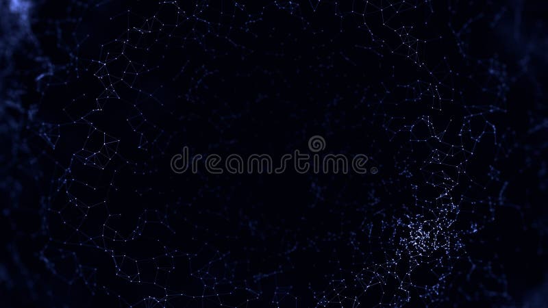 Blue Plexus Texture with Dots, Lines, Triangles Flowing on Black ...