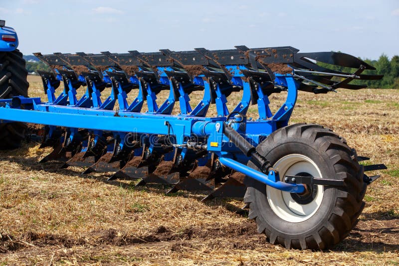 Blue plow close-up stock image. Image of outdoor, blade - 263944427