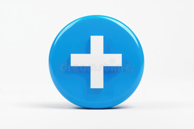 Blue Plus Sign Badge stock illustration. Illustration of checkmark ...