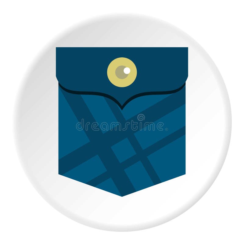 Blue Pocket with a Button Icon Circle Stock Vector - Illustration of ...