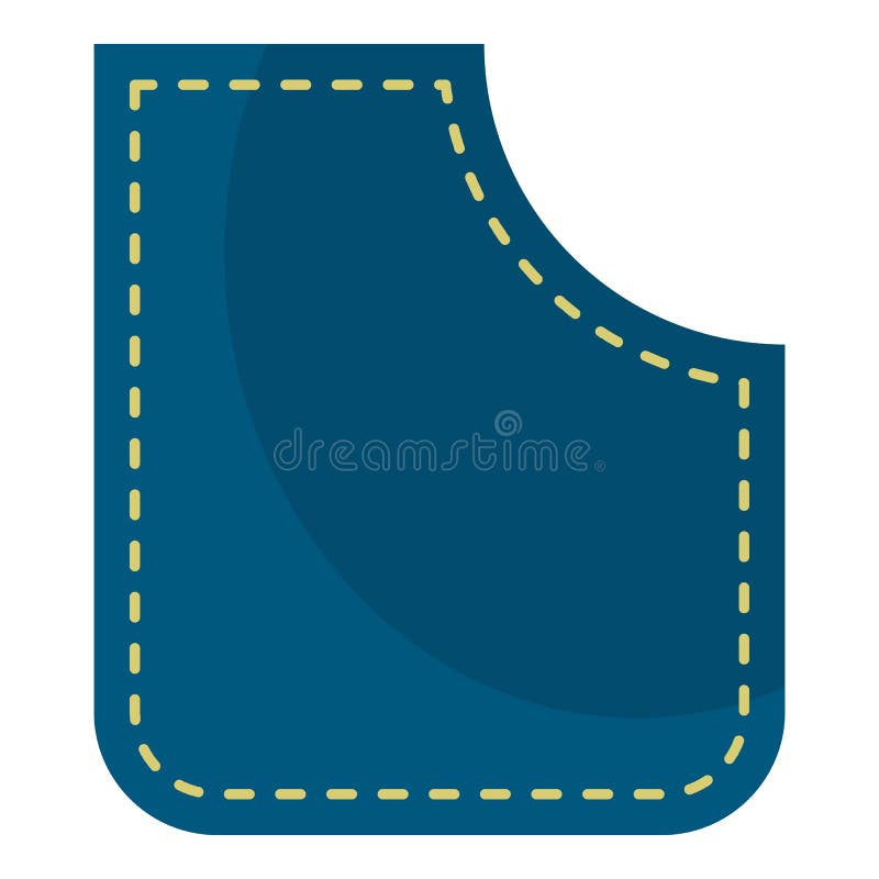 Blue pocket icon stock vector. Illustration of cotton - 90977064