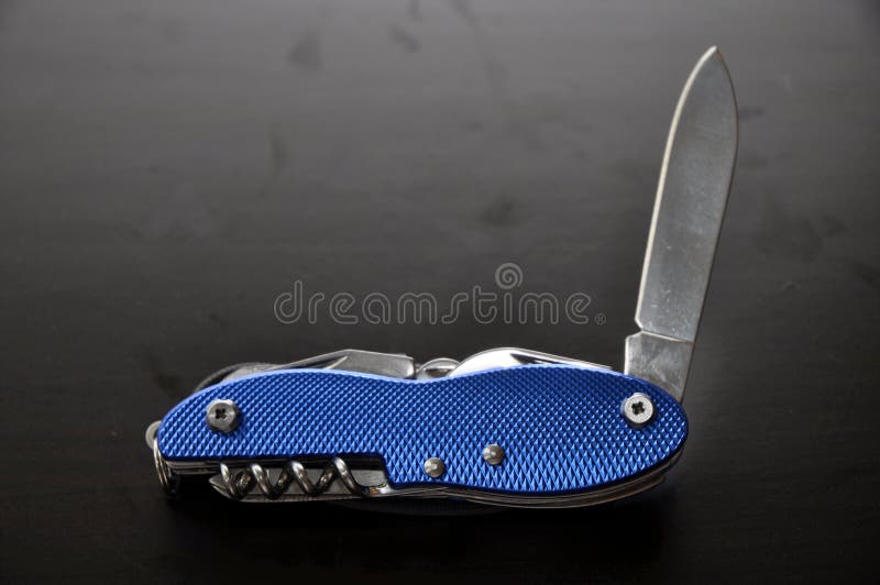 Blue pocket knife stock image. Image of knife, texture - 21219407