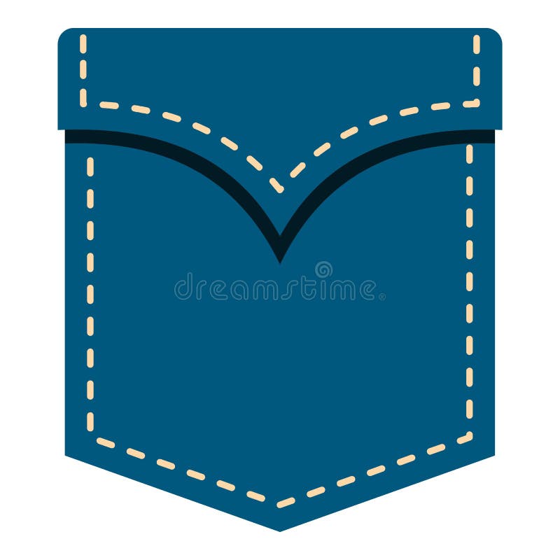 Blue pocket icon stock vector. Illustration of cotton - 90977064