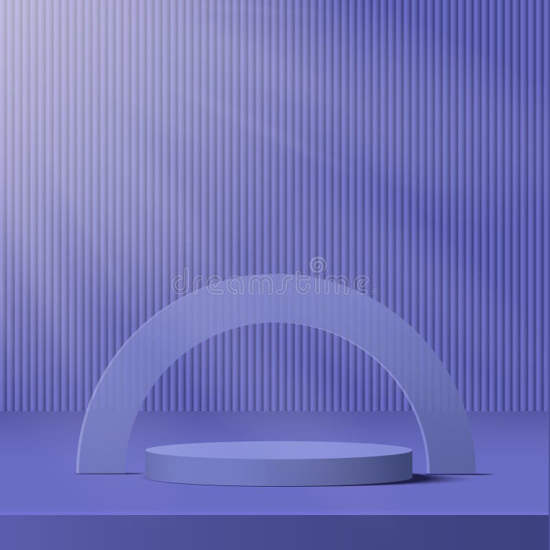 Modern Blue and Gold Pedestal Podium. Cosmetic Banner Display Stock ...