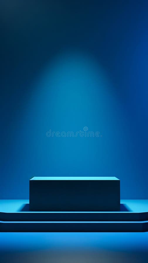 A Blue Podium with a Spotlight on it Stock Image - Image of light ...