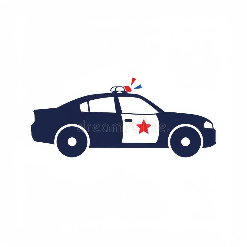 Blue Police Car Illustration Stock Illustration - Illustration of view ...