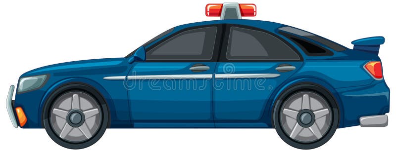 A blue police car stock vector. Illustration of side - 339439864
