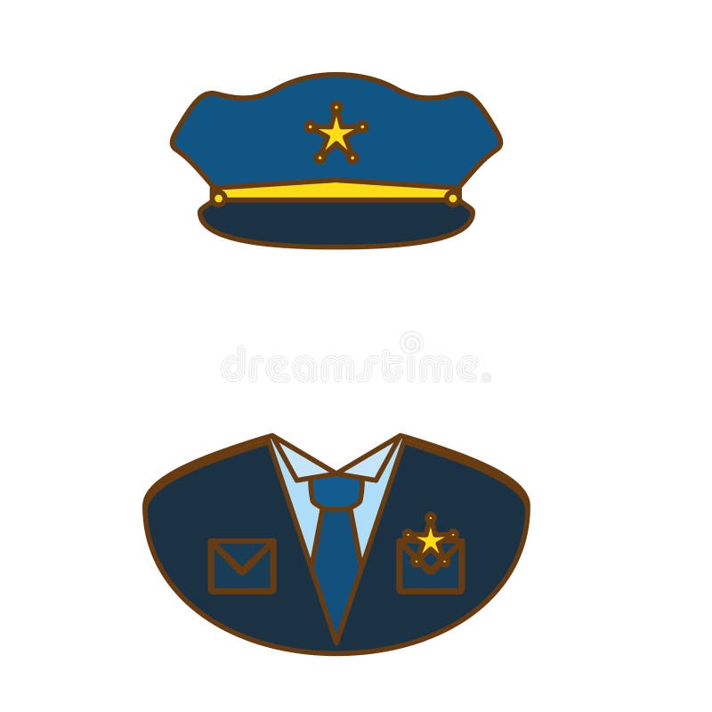 Blue Police Uniform Icon Image Stock Illustration - Illustration of ...