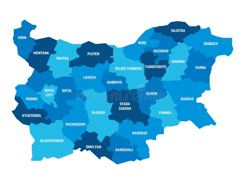 Bulgaria - Map of Provinces Stock Vector - Illustration of chart ...