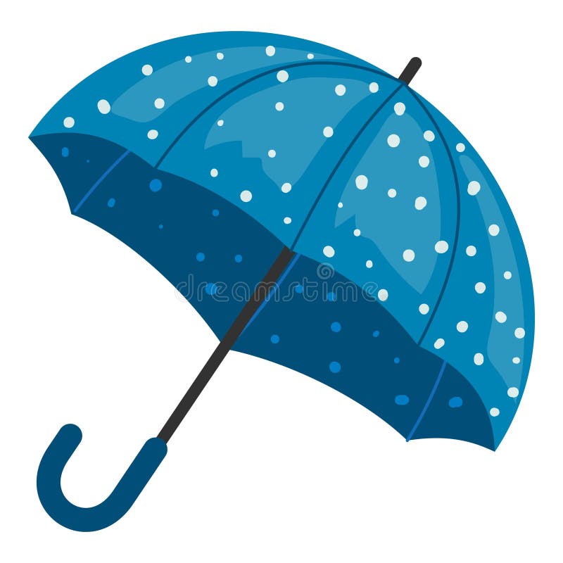 Blue Polka Dot Umbrella Illustration Stock Vector - Illustration of ...