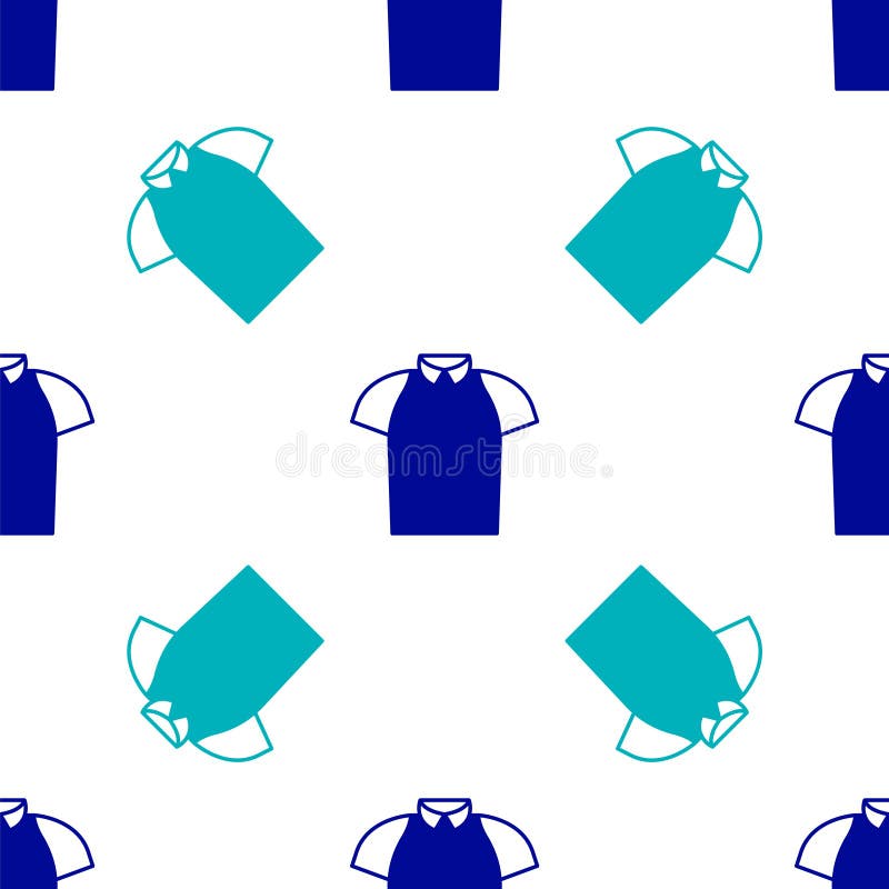 Blue Polo Shirt Icon Isolated Seamless Pattern on White Background ...
