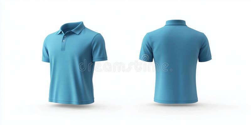 Blue Polo Shirt Mockup Showcasing Front and Back Views for Apparel ...