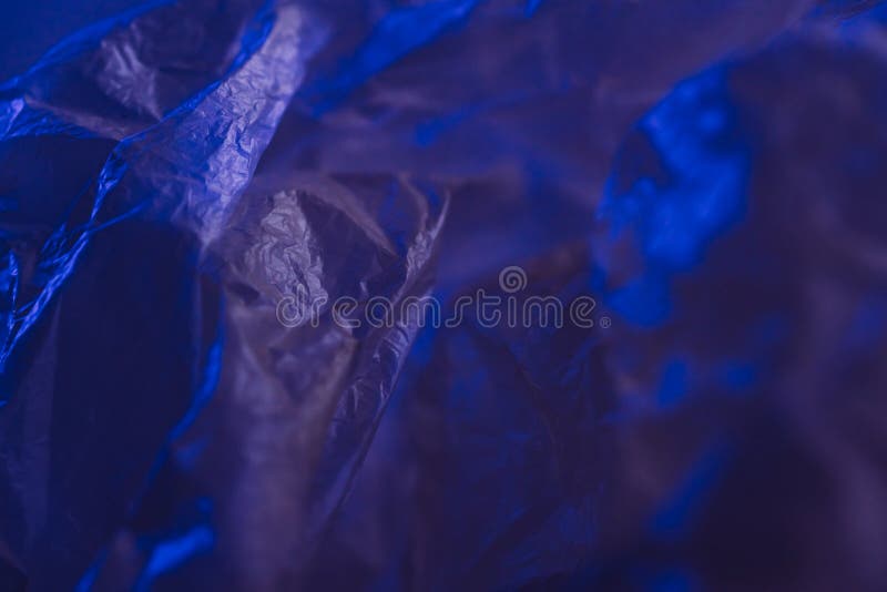 Blue Polyethylene. Heterogeneous Texture of Polyethylene. Close-up ...