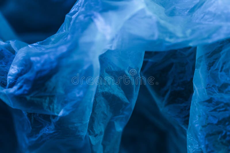 Blue Polyethylene. Heterogeneous Texture of Polyethylene. Close-up ...